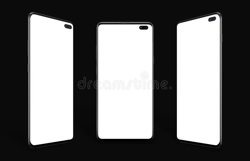 Multiple Modern Smart Phones with Isolated Screen for Mockup, App ...