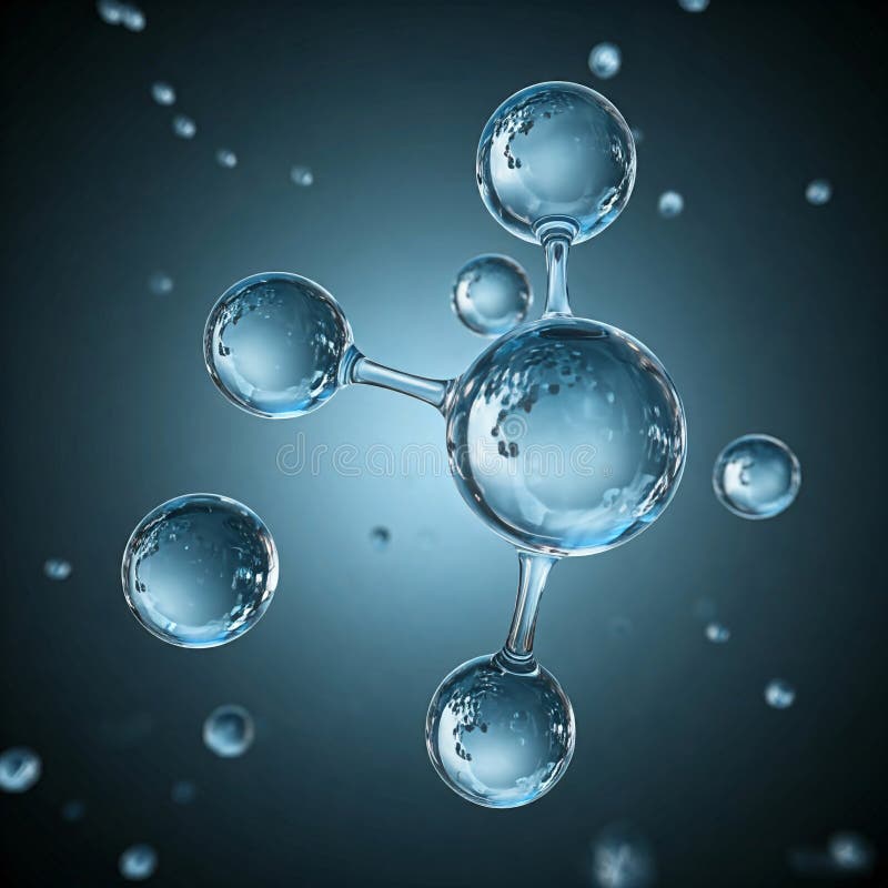 Multiple Molecules with Atoms Connected by Bonds, Floating in a Dark ...