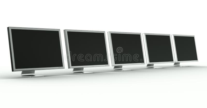 Multiple monitors stock illustration. Illustration of liquid - 5446470