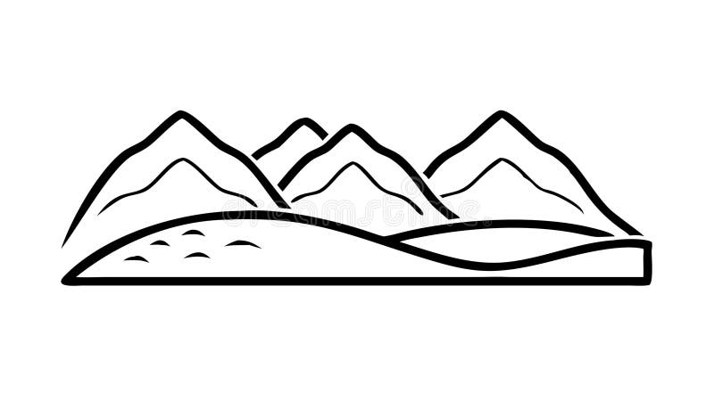 Multiple Mountains Outline Icon Vector, Mountain Range Symbol, Vector ...