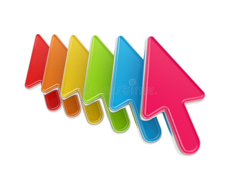 Multiple Mouse Cursor Pointers Isolated Stock Illustration ...