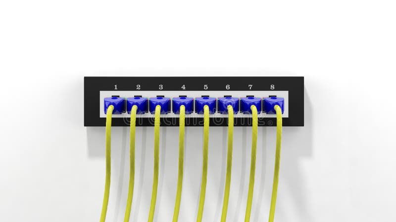 Multiple Network Plug with Cables Stock Illustration - Illustration of ...