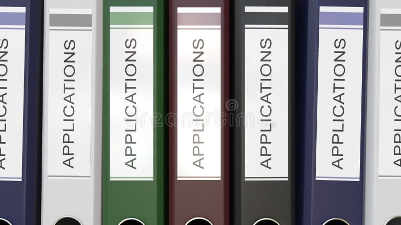 Multiple Office Folders with Applications Text Labels Stock Footage ...