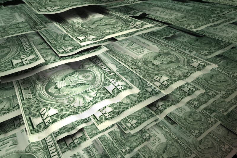 Multiple one dollar bills stock illustration. Illustration of business ...