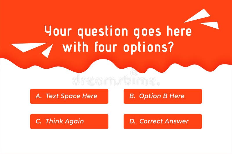 Multiple Option Choice Template for Trivia Game and Test Exam Stock ...
