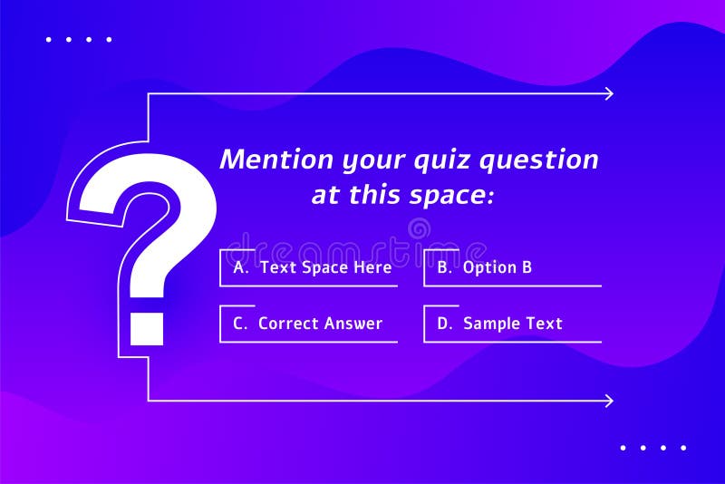 Multiple Option Quiz Banner Play and Win Contest Stock Vector ...