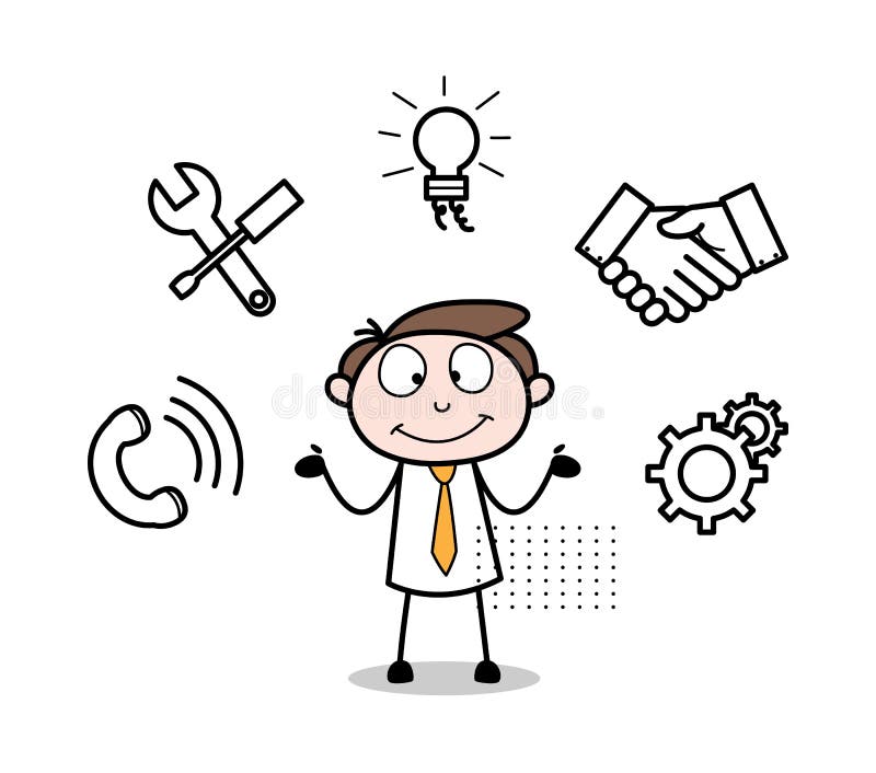 Multiple Options - Office Businessman Employee Cartoon Vector ...