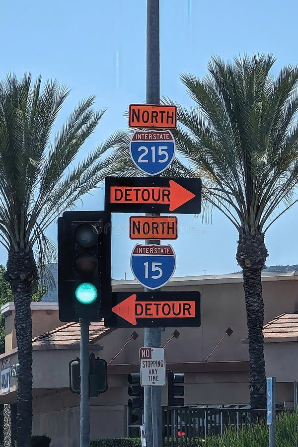 Multiple Orange Detour and Road Signs Make for Confusing Directions ...