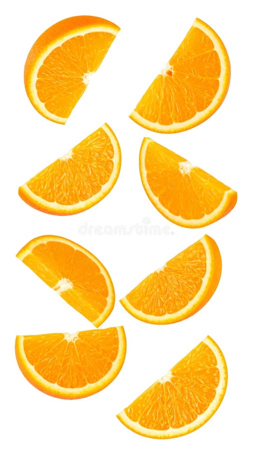 Multiple Orange Slices Falling Transparent Background Stock Photos ...