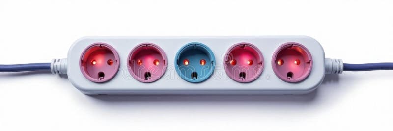 Multiple Outlet Power Strip, Isolated on White , Energy, Multi Plug ...