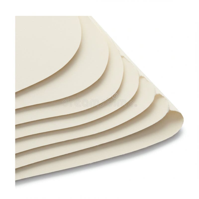 Multiple Overlapping Sheets of Off-white Paper, Featuring Smooth ...