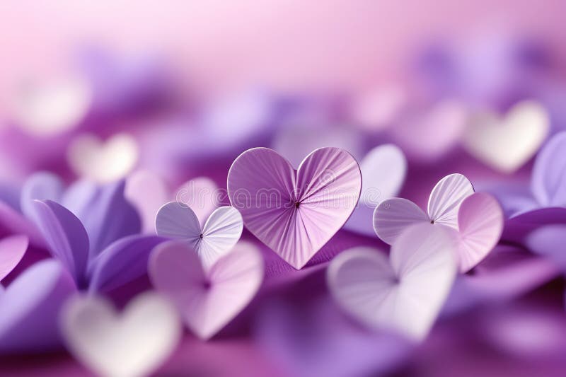 Group of Paper Hearts Floating in the Air Stock Illustration ...