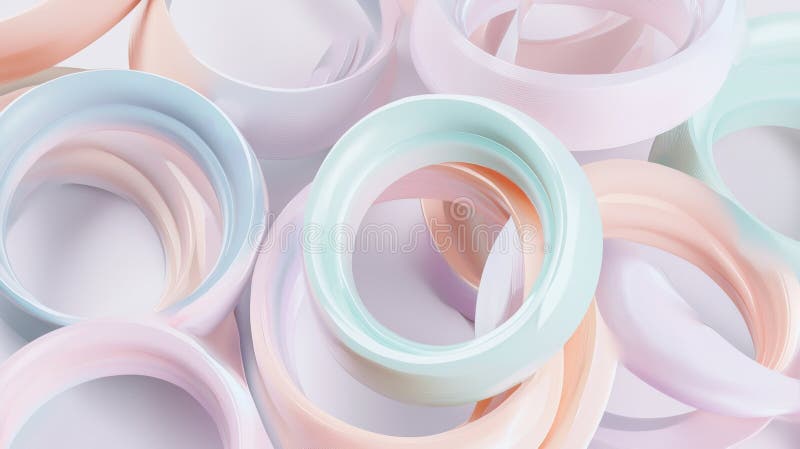 Multiple Pastel-colored Rings Interlock, Forming a Visually Appealing ...