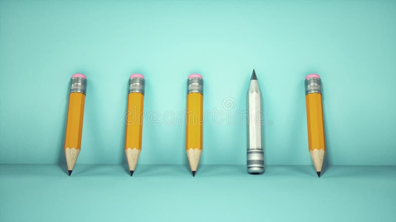 Multiple Pencils with One of Them Different Stock Illustration ...
