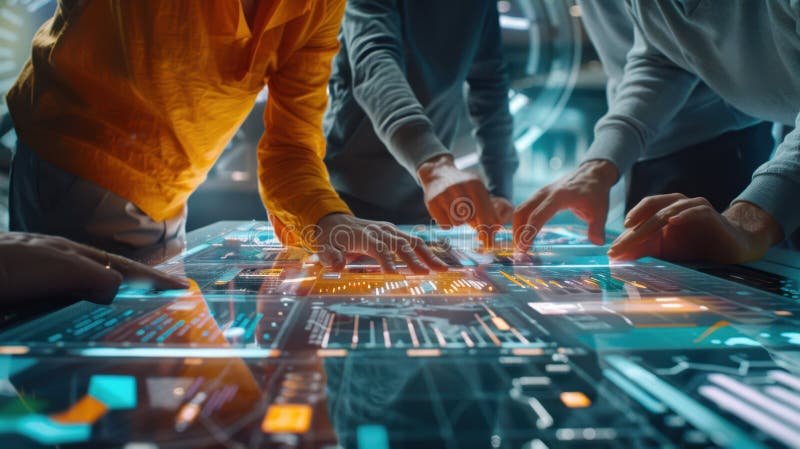 The Interactive Touchscreen Table.AI Generated Image Stock Image ...