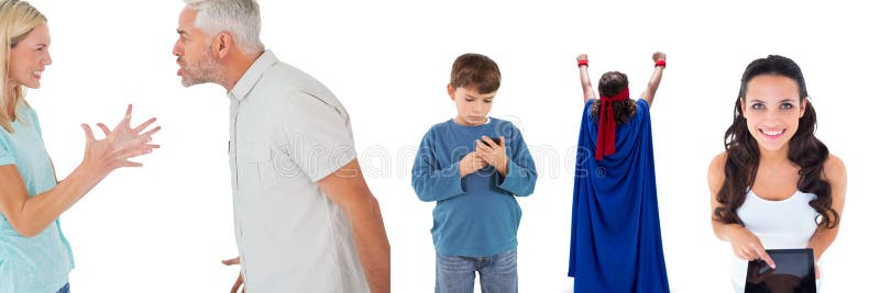 Multiple People of Different Professions Against Copy Space on White ...