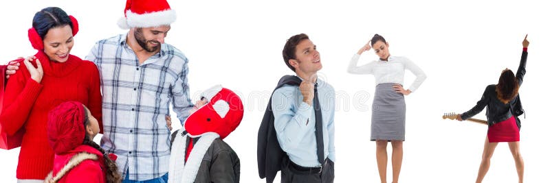 Multiple People of Different Professions Against Copy Space on White ...