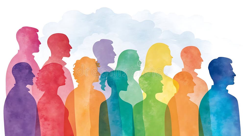 Multiple Personality Concept Art with Colorful Overlapping Silhouettes ... Multiple Personality Concept Art with Colorful Overlapping Silhouettes ...