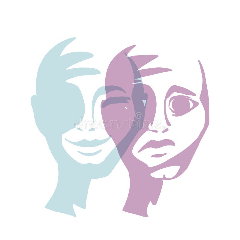 Multiple Personality Day, Profile Contour of a Human Face in Plural ...