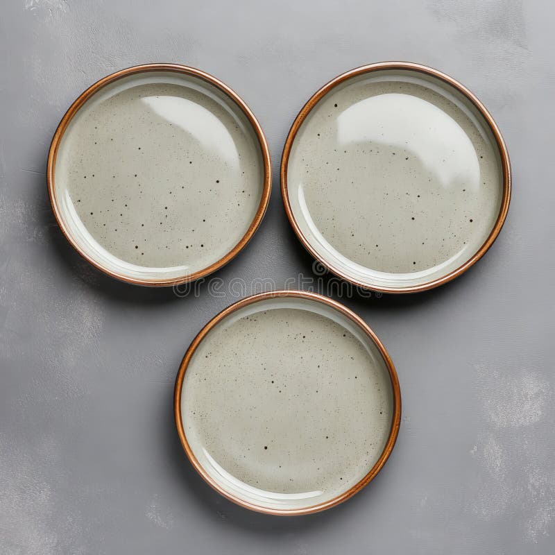 Multiple Plates that are Speckled in Appearance are Placed on a Flat ...