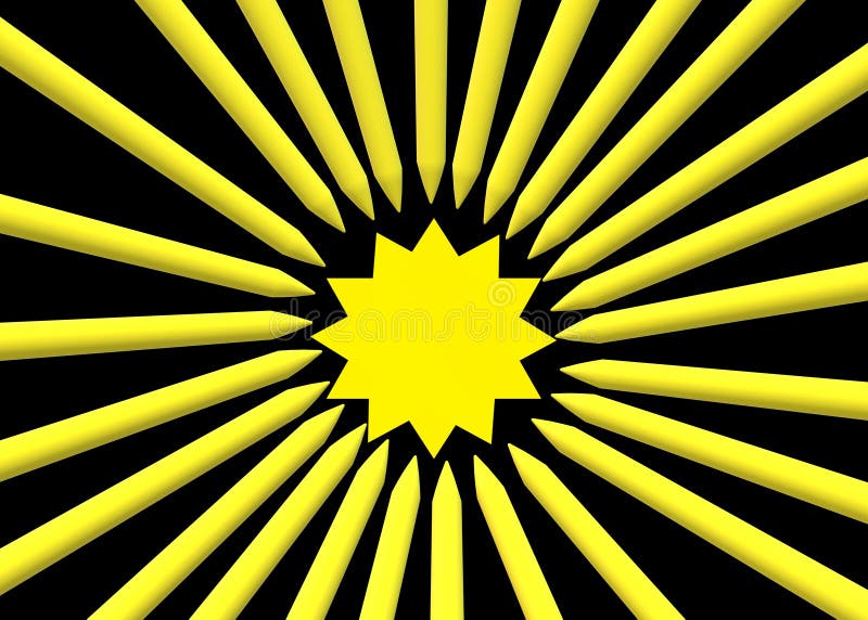 A Multiple Pointed Yellow Star Shining with Yellow Golden Rays of Light ...