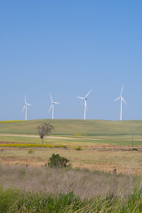 Multiple Power Generating Windmills Stock Photo - Image of storage ...