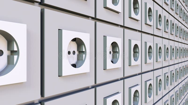 Multiple Power Sockets on the Wall Stock Footage - Video of cord, power ...