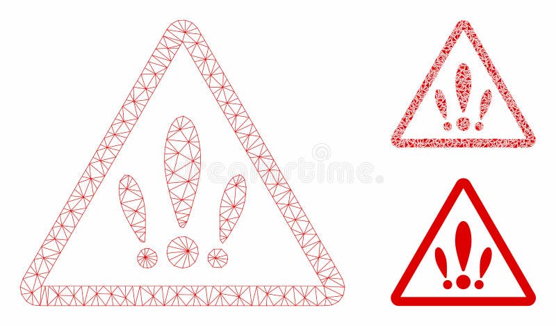 Multiple Problems Vector Mesh Carcass Model and Triangle Mosaic Icon ...