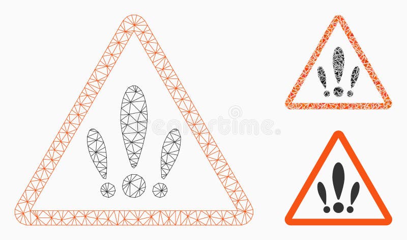Multiple Problems Vector Mesh 2D Model and Triangle Mosaic Icon Stock ...