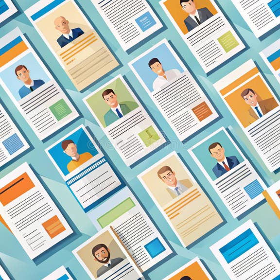 Multiple Professional Resumes or Employee Profiles Stock Image - Image ...