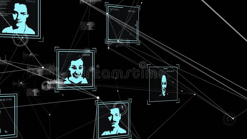 Multiple Profile Icons Floating Over Network of Connections and Data ...