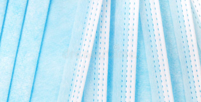 Multiple Protective Surgical Face Masks Wide Banner Bright Background ...