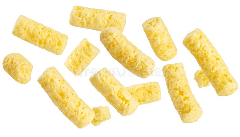 Multiple Puffed Corn Snacks Falling Transparent Background Stock Photos ...