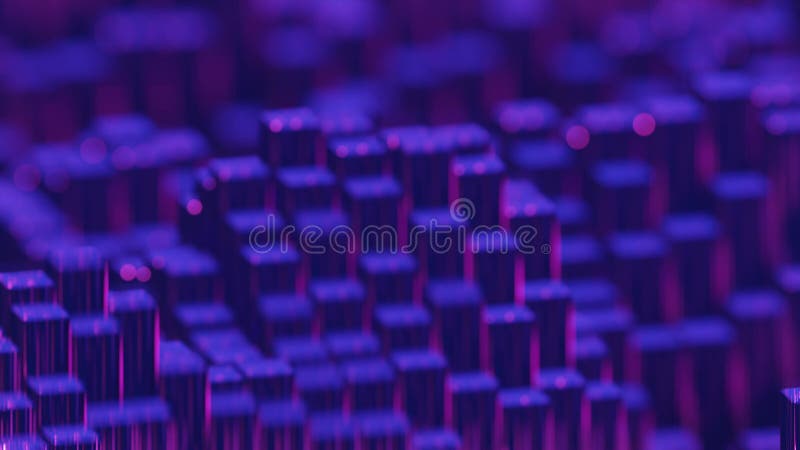 Multiple Purple and Blue Blocks, Cubes, Clusters Illuminated in Dark ...