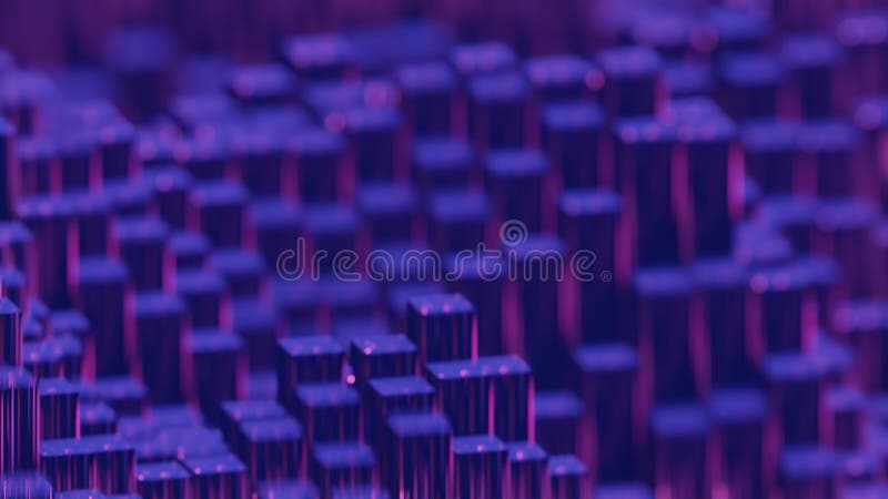 Multiple Purple and Blue Blocks, Cubes, Clusters Illuminated in Dark ...
