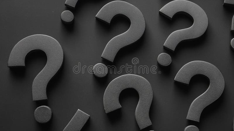 Multiple Question Marks Floating in Dark Space, Symbolizing Uncertainty ...