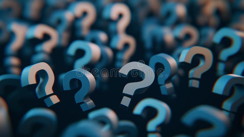 Multiple Question Marks Floating in Dark Space, Symbolizing Uncertainty ... Multiple Question Marks Floating in Dark Space, Symbolizing Uncertainty ...