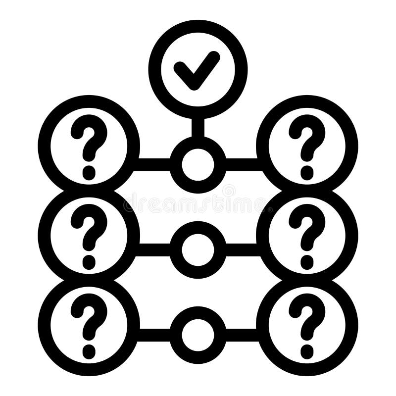 Multiple Questions with Right Solution Icon Outline Vector Stock ...