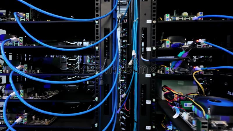 Multiple Rack-mounted Servers in Da Stock Footage - Video of ...