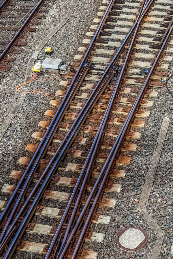 Multiple Railroad Tracks with Junctions at a Railway Station in a ...