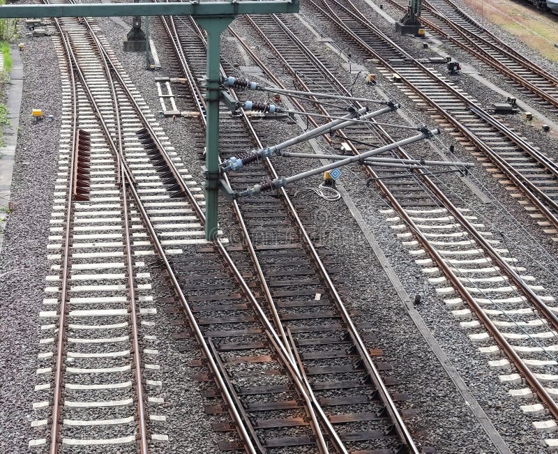 Multiple Railroad Tracks with Junctions at a Railway Station in a ...