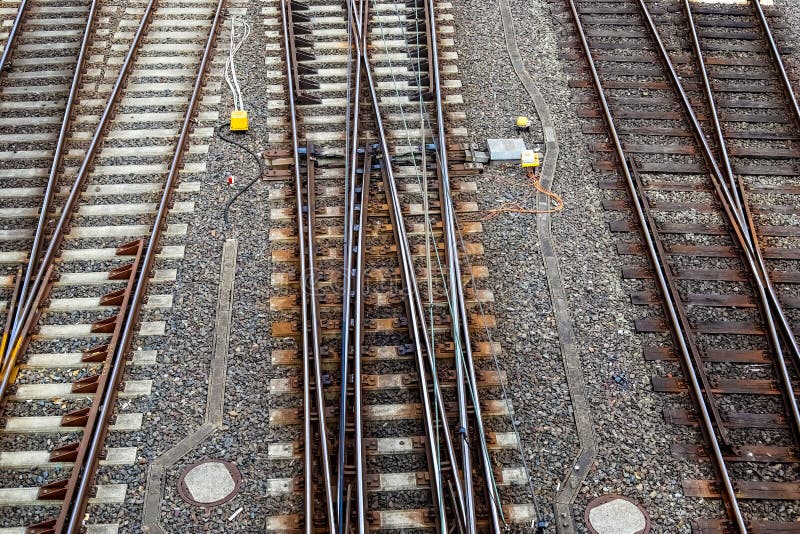 Multiple Railroad Tracks with Junctions at a Railway Station in a ...