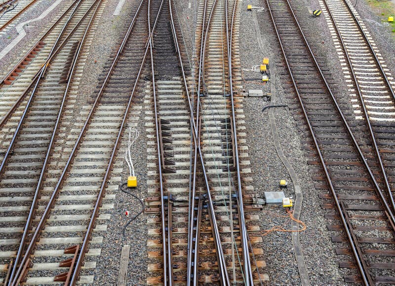 Multiple Railroad Tracks with Junctions at a Railway Station in a ...