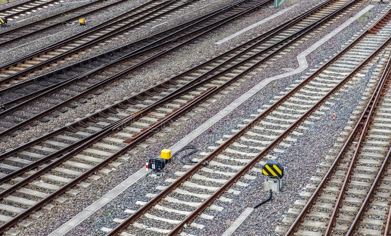Multiple Railroad Tracks with Junctions at a Railway Station in a ...