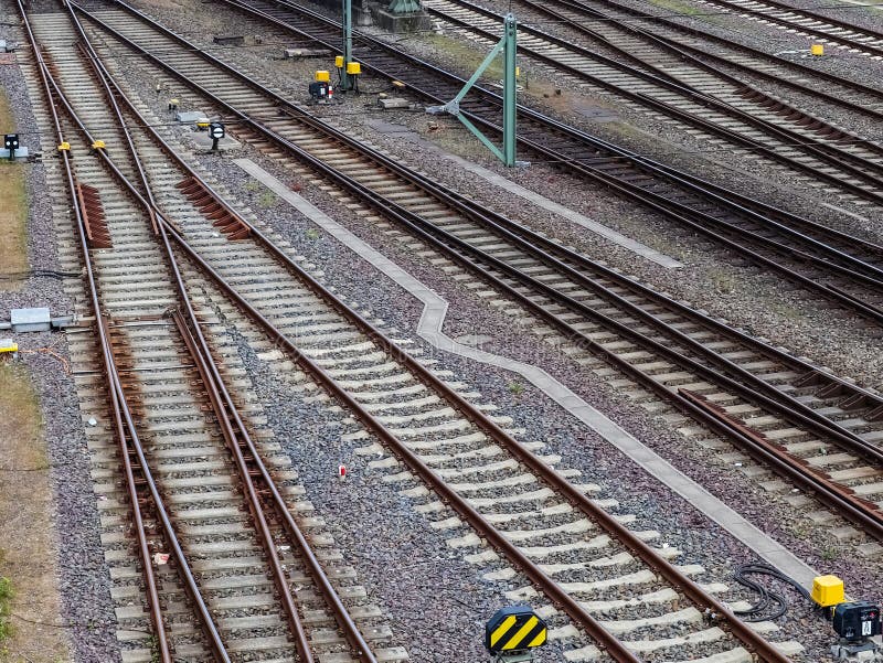 Multiple Railroad Tracks with Junctions at a Railway Station in a ...