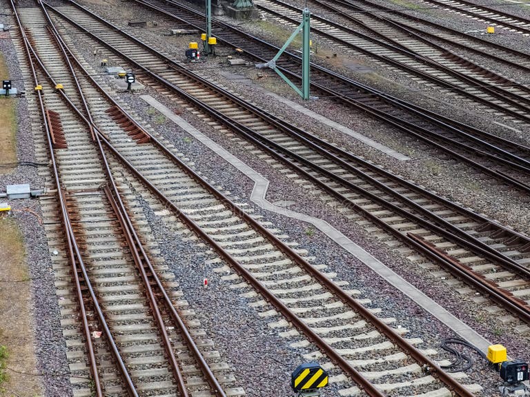 Multiple Railroad Tracks with Junctions at a Railway Station in a ...