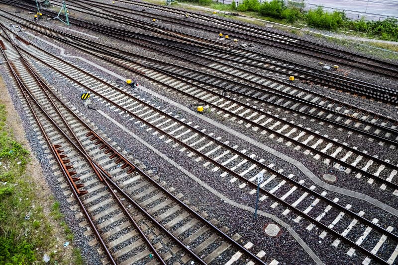 Multiple Railroad Tracks with Junctions at a Railway Station in a ...