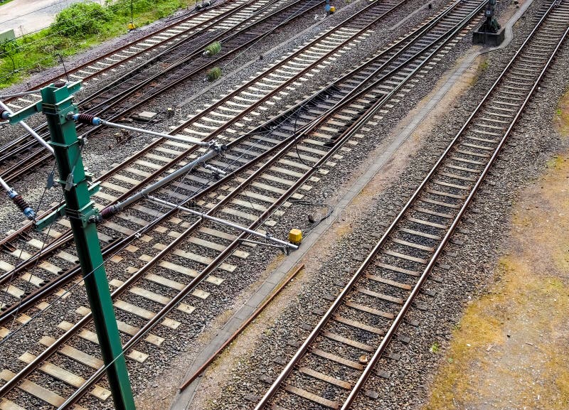Multiple Railroad Tracks with Junctions at a Railway Station in a ...