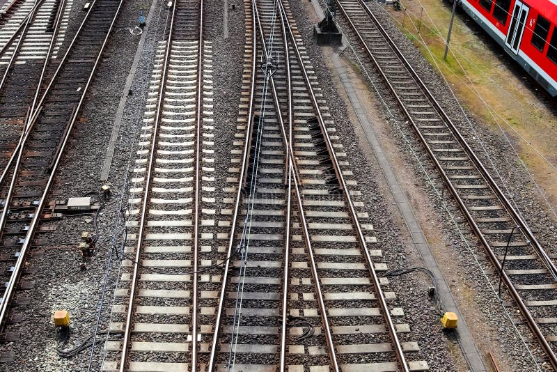 Multiple Railroad Tracks with Junctions at a Railway Station in a ...