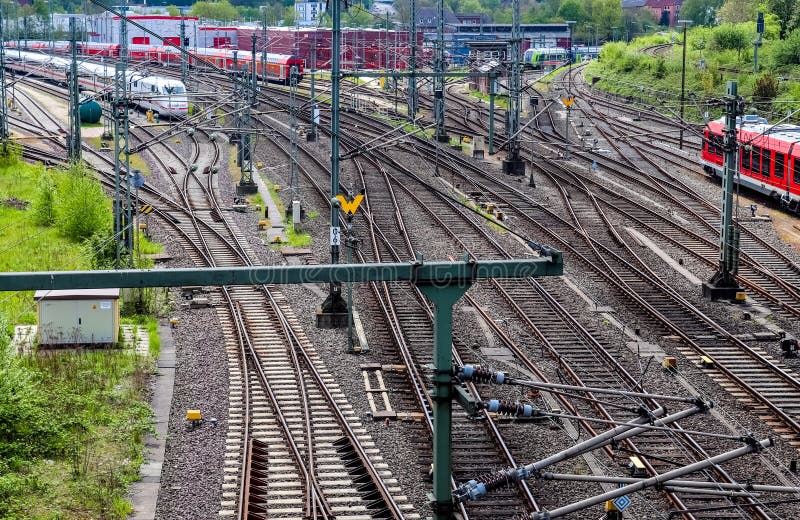 Multiple Railroad Tracks with Junctions at a Railway Station in a ...